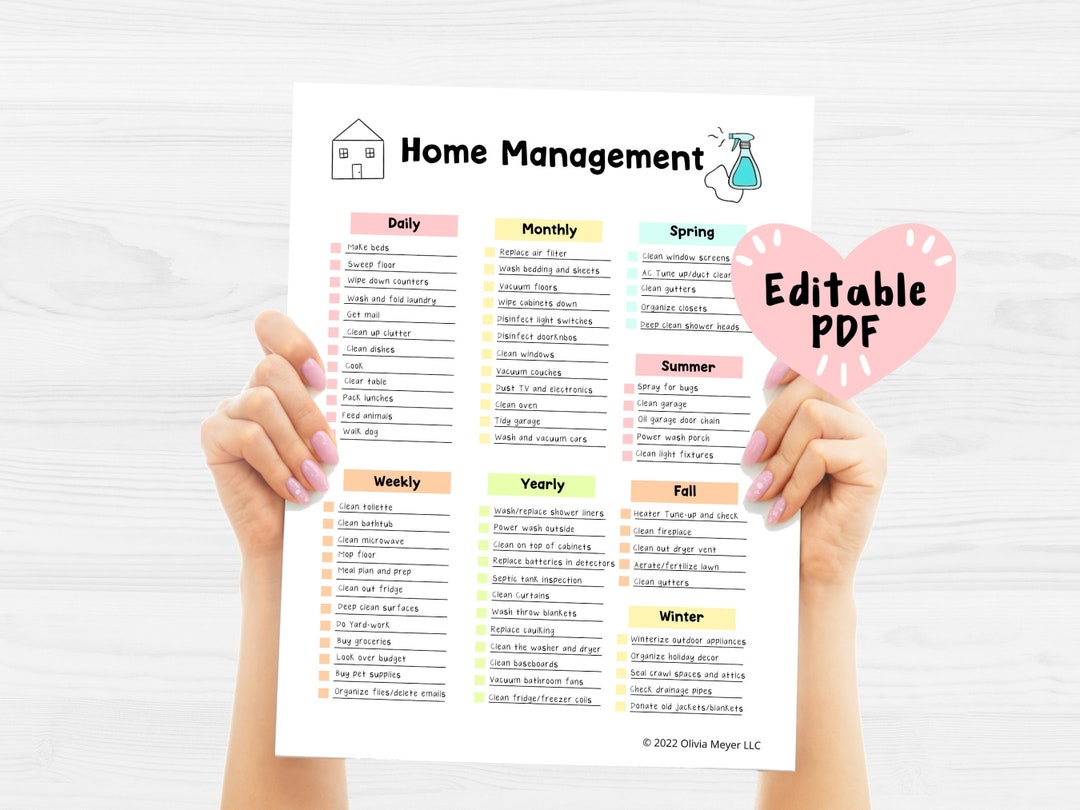Home Management Printable Simplify Managing Your Home - Etsy