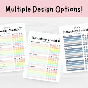Kids Daily School Schedule Checklist - Etsy