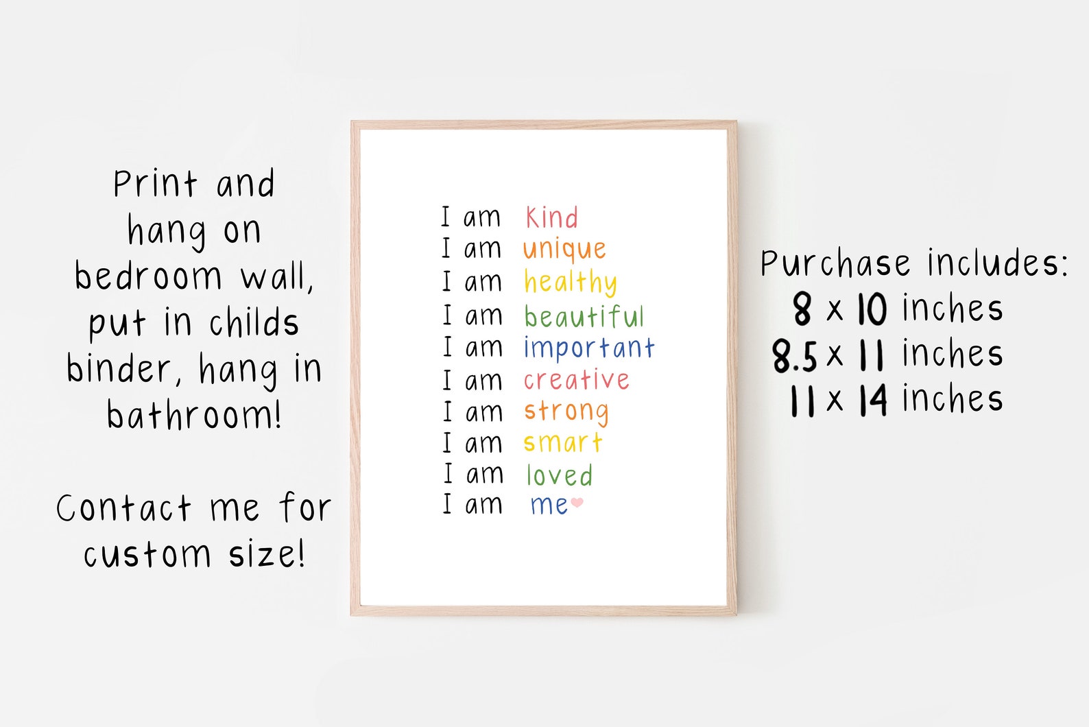 Positive Affirmations Chart Daily Affirmations Printable - Etsy