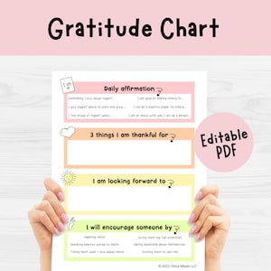 Gratitude Chart | Daily Schedule for Kids - Etsy