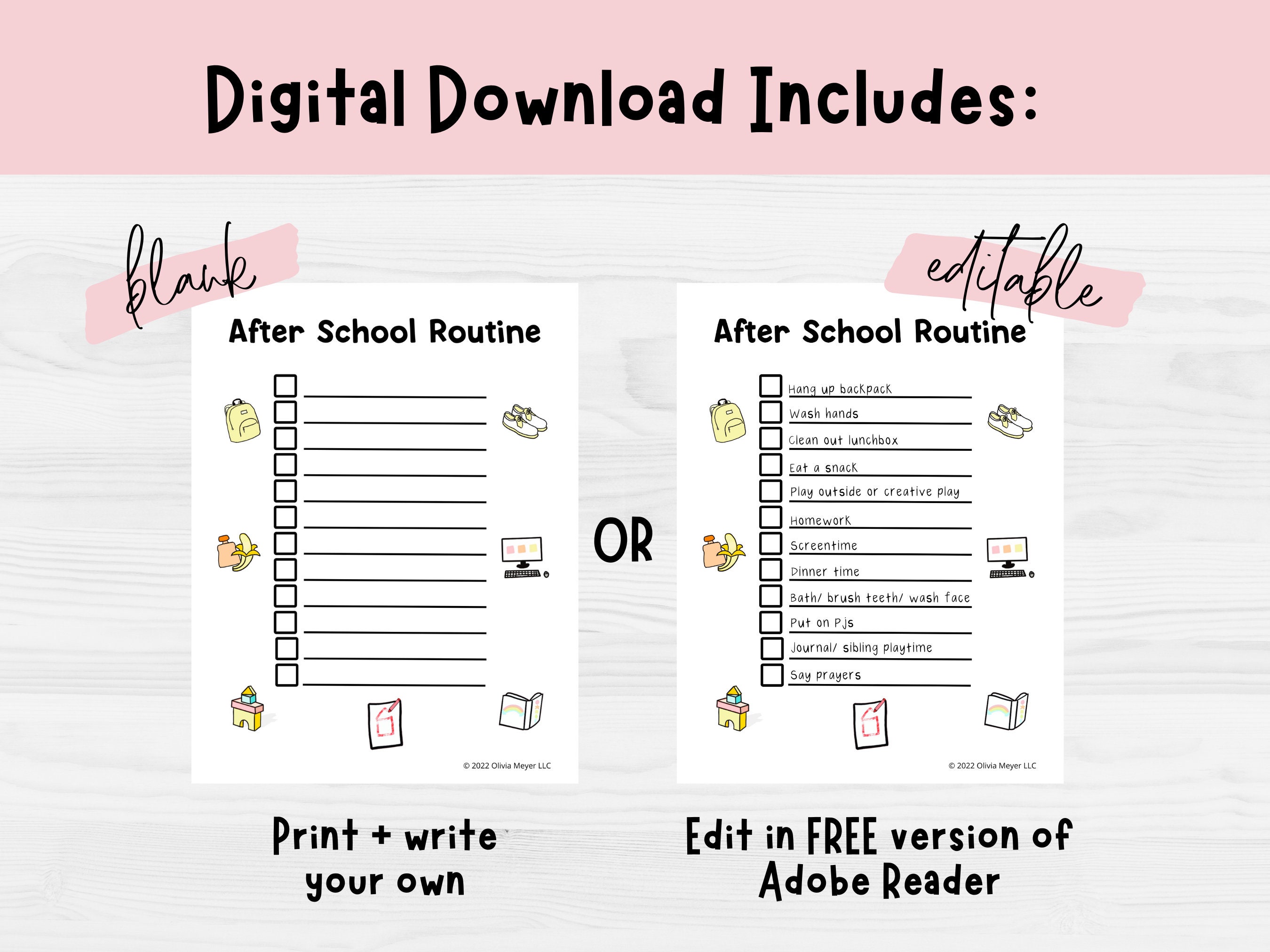 After School Routine Chart Chore Chart for Kids - Etsy