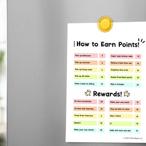 Kids Reward Chart Points Reward System, Reward Chart for Kids, Reward ...