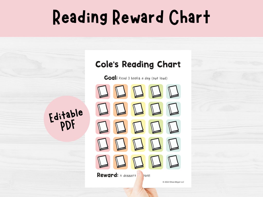 Reading Chart for Kids Reading Tracker, Reading Log for Kids - Etsy