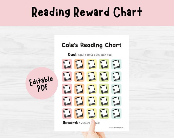 Reading Chart for Kids Reading Tracker, Reading Log for Kids - Etsy