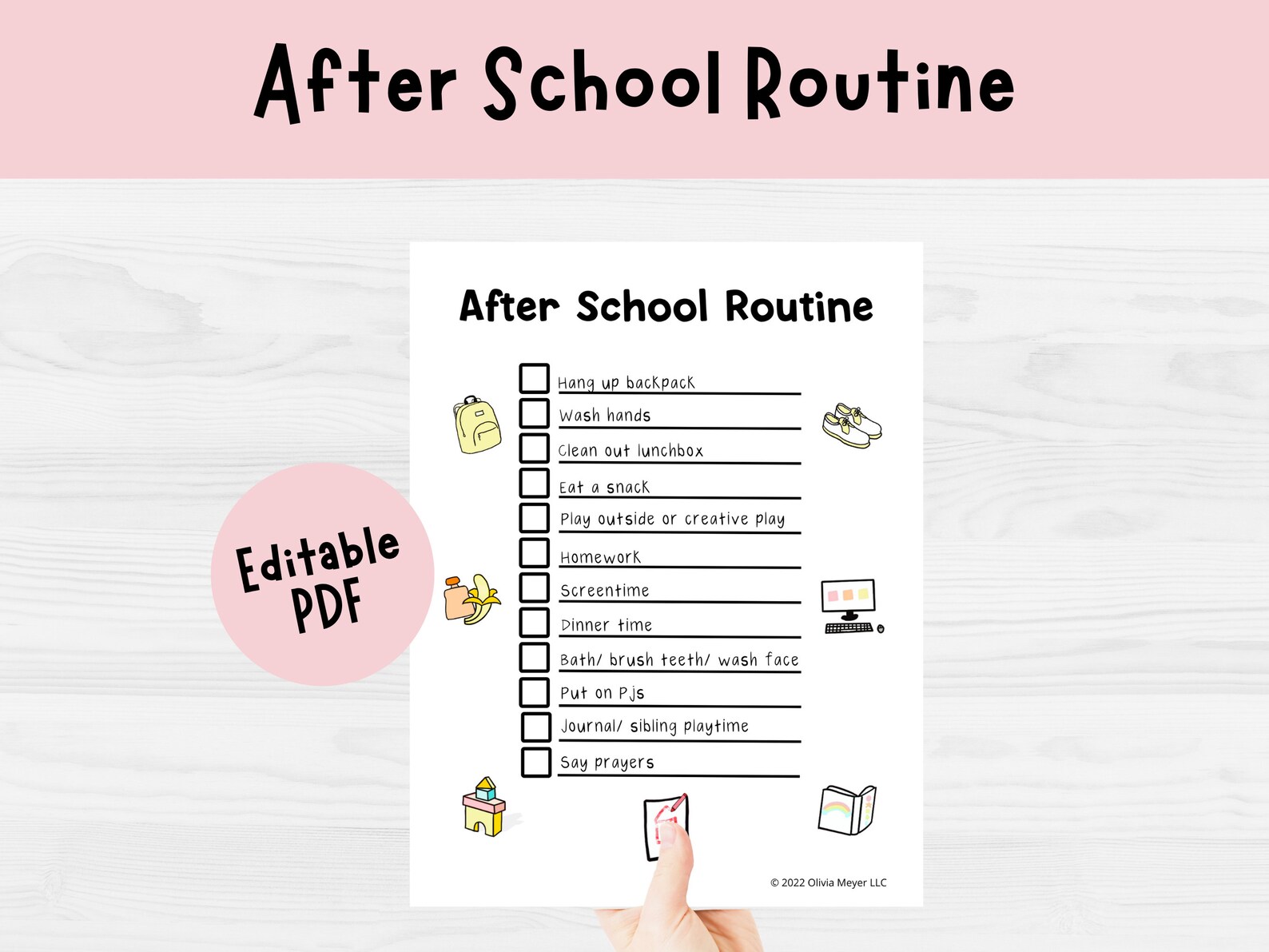 After School Routine Chart Chore Chart for Kids - Etsy