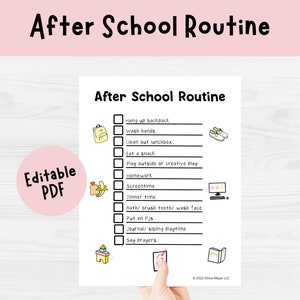 After School Routine Chart | Chore Chart for Kids - Etsy
