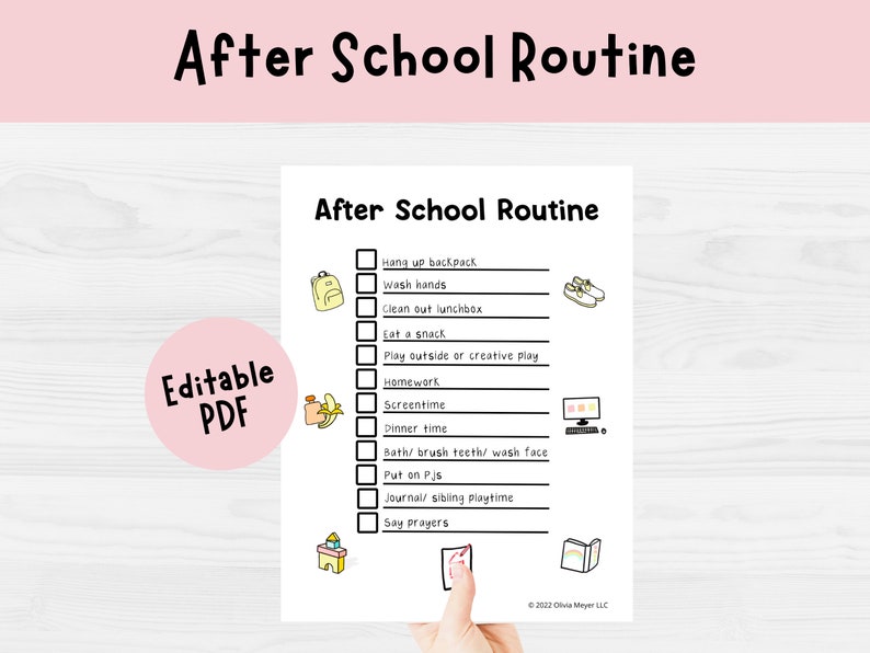 After School Routine Chart Chore Chart for Kids - Etsy