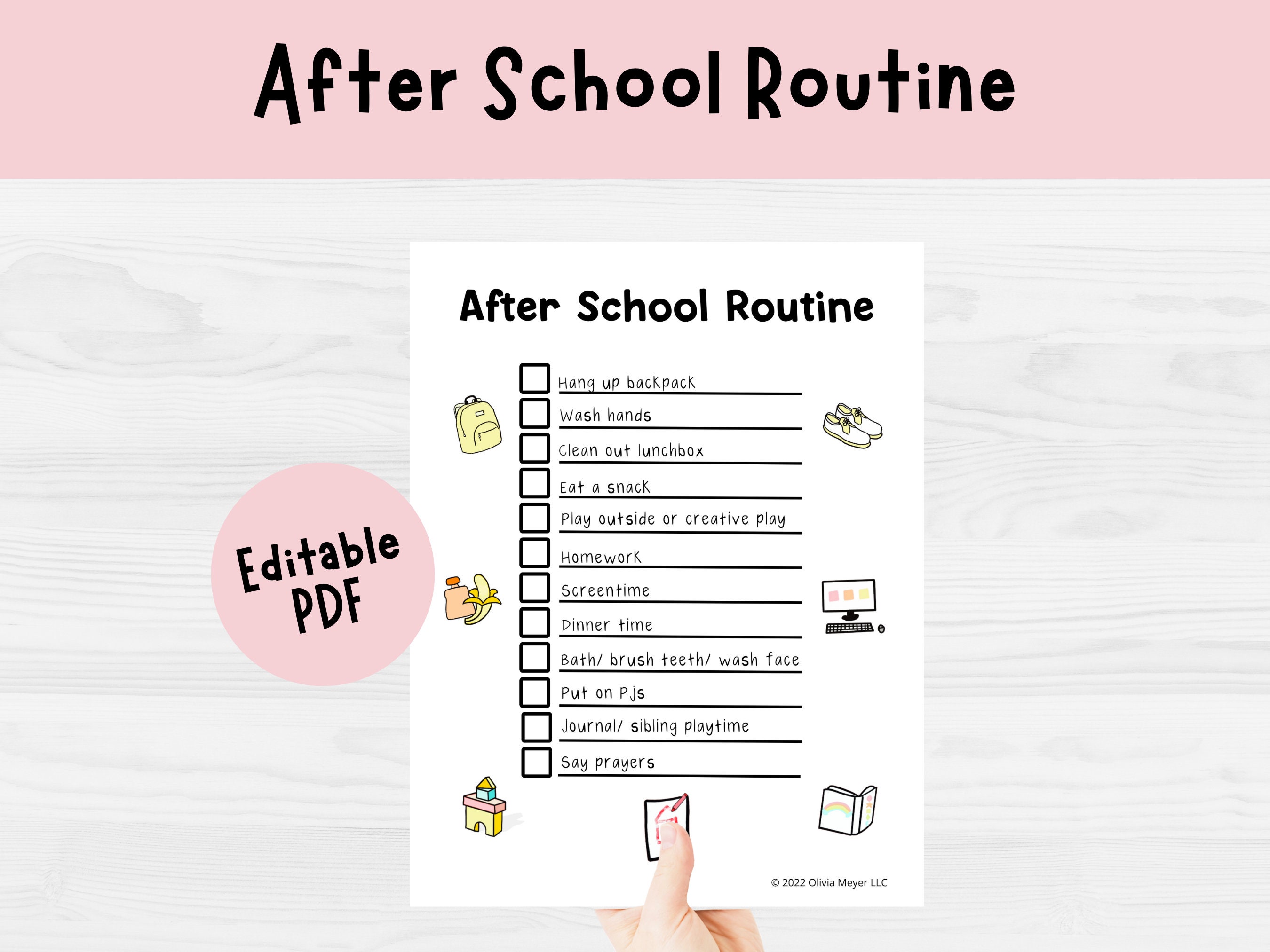 After School Routine Chart Chore Chart for Kids - Etsy