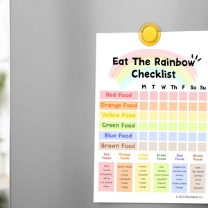 Eat the Rainbow Chart | Eat the Rainbow Checklist, Kids Nutrition ...