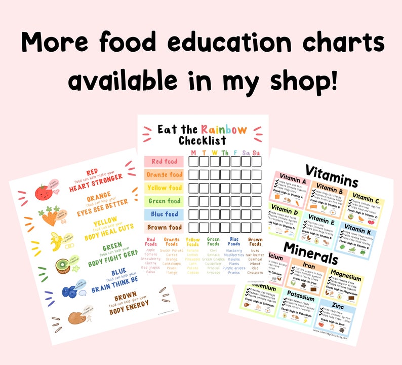 Eat the Rainbow Chart Eat the Rainbow Checklist Kids - Etsy