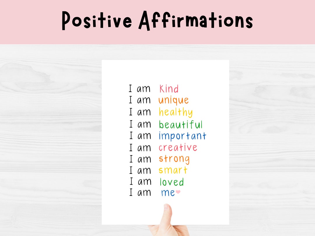 Positive Affirmations Chart | Daily Affirmations Printable - Etsy