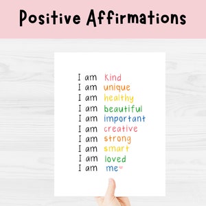 Positive Affirmations Chart | Daily Affirmations Printable - Etsy
