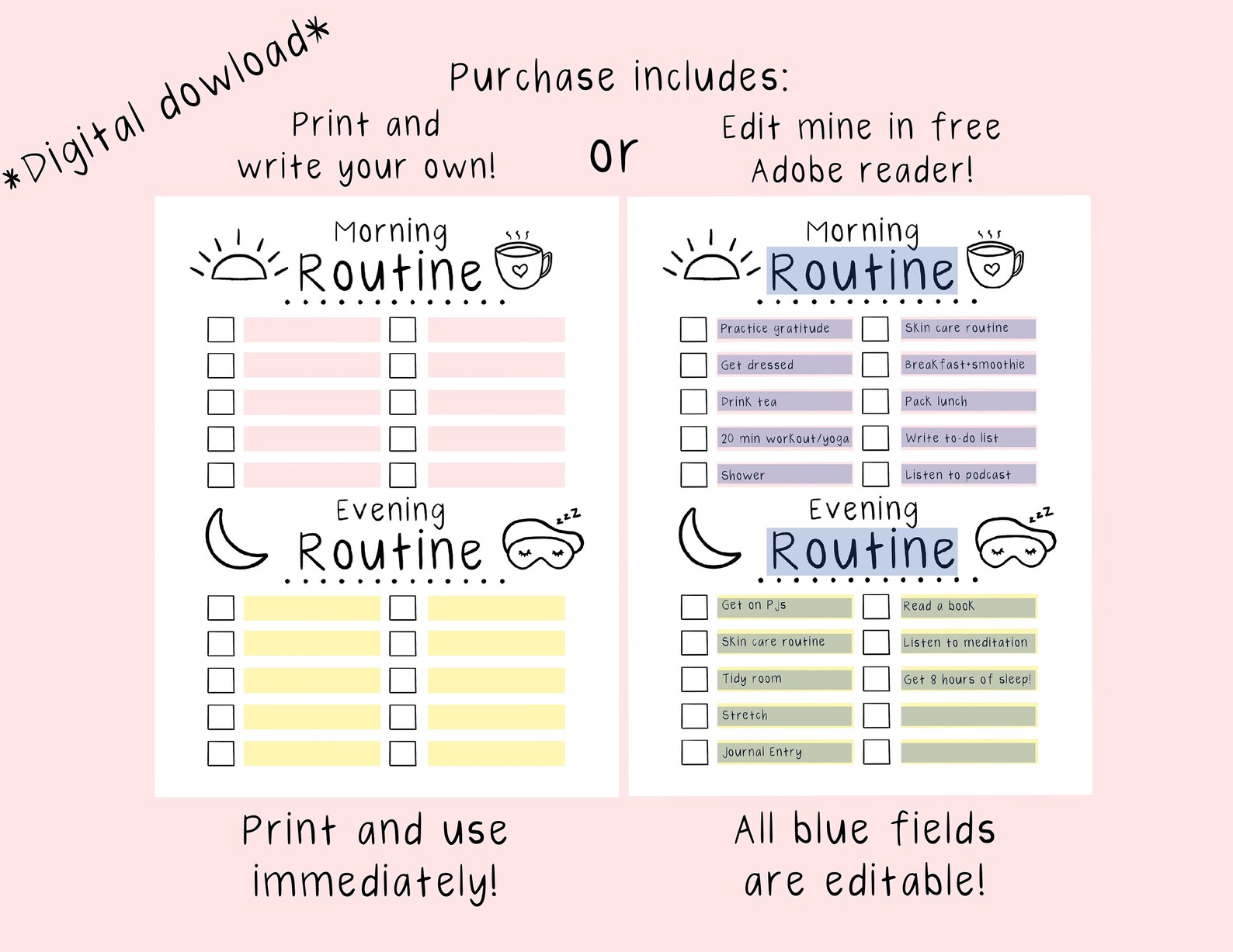 Self Care Checklist - Etsy