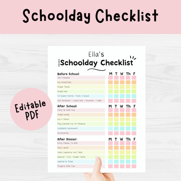 Teen Daily Checklist - Etsy