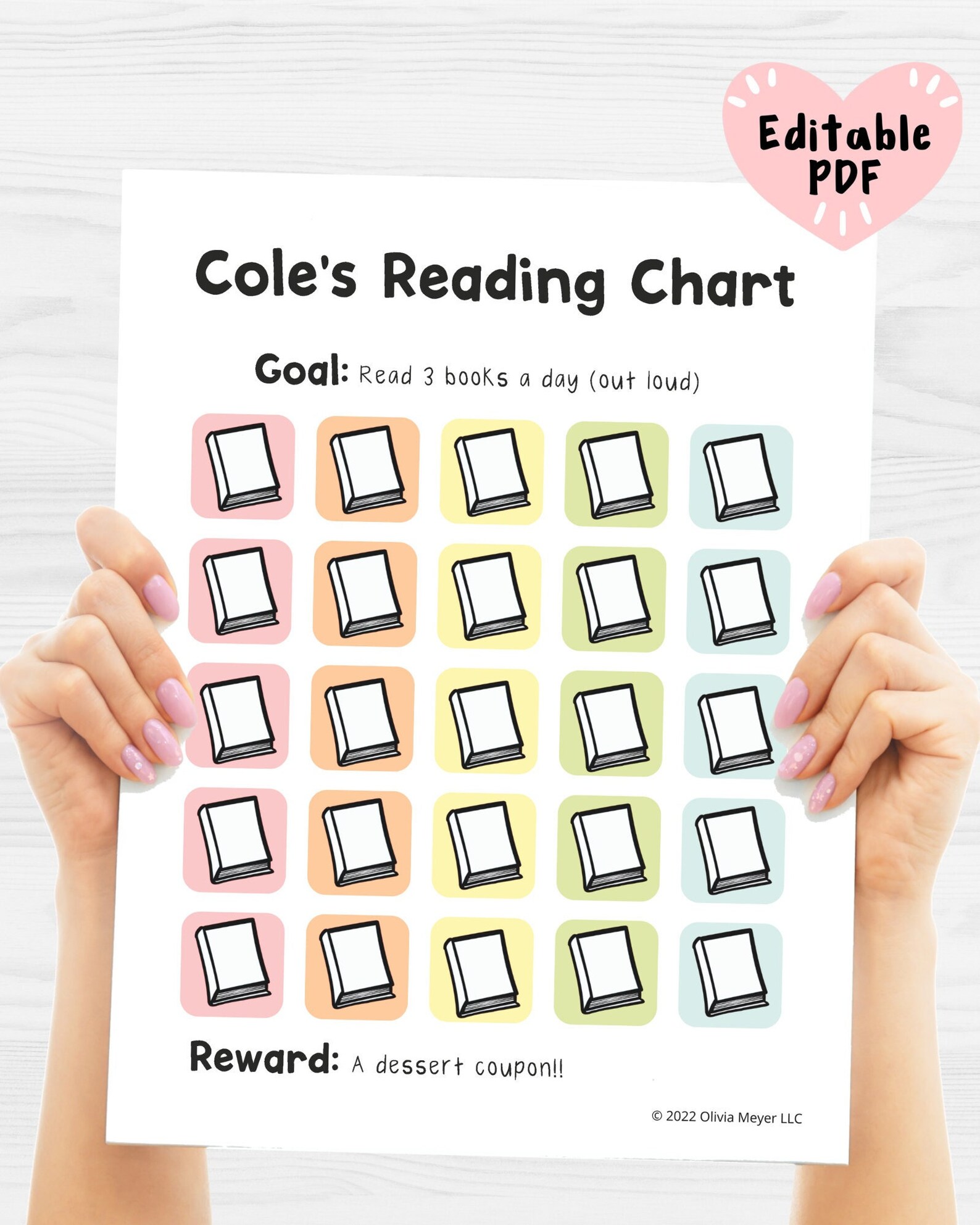 Reading Chart for Kids Reading Tracker Reading Log for Kids - Etsy