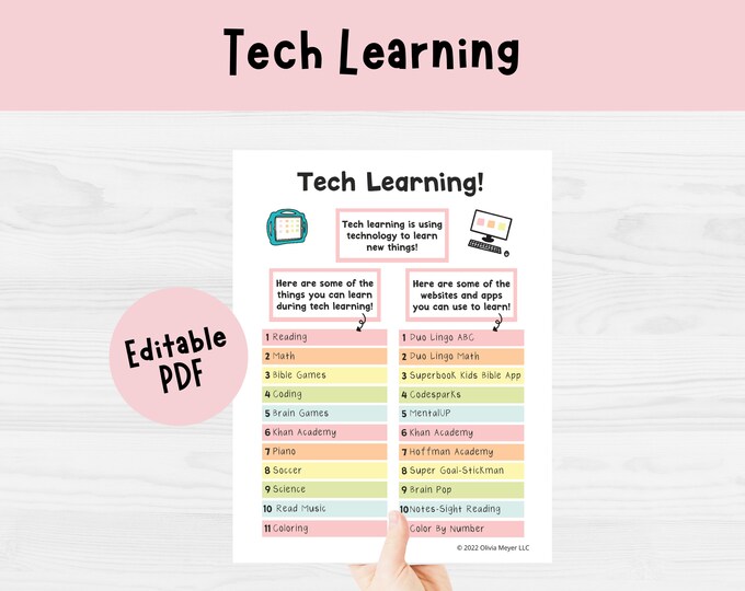 Educational Screen Time Ideas Chart for Kids - Etsy