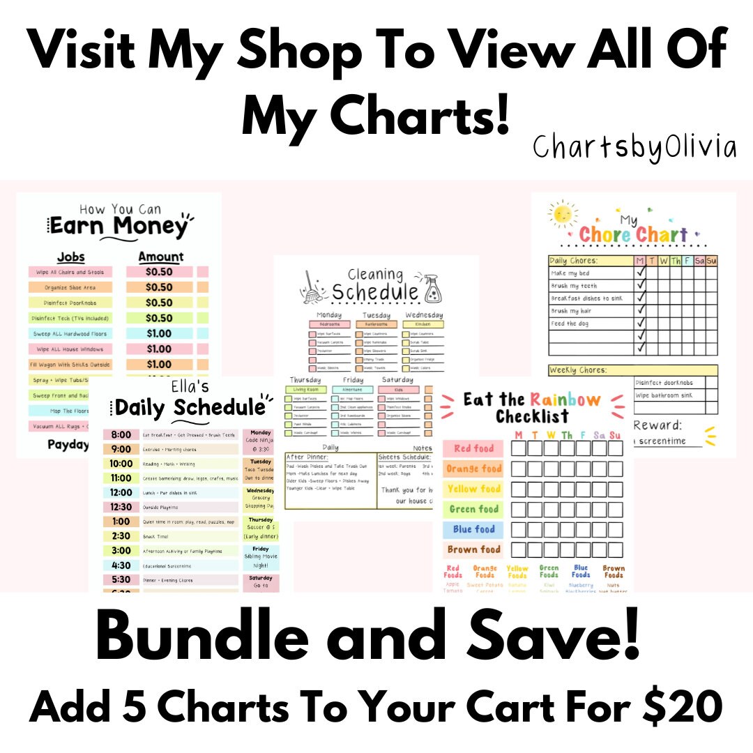 Weekly Plan Chart Weekly Planner Printable - Etsy
