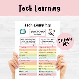 Educational Screen Time Ideas Chart for Kids - Etsy