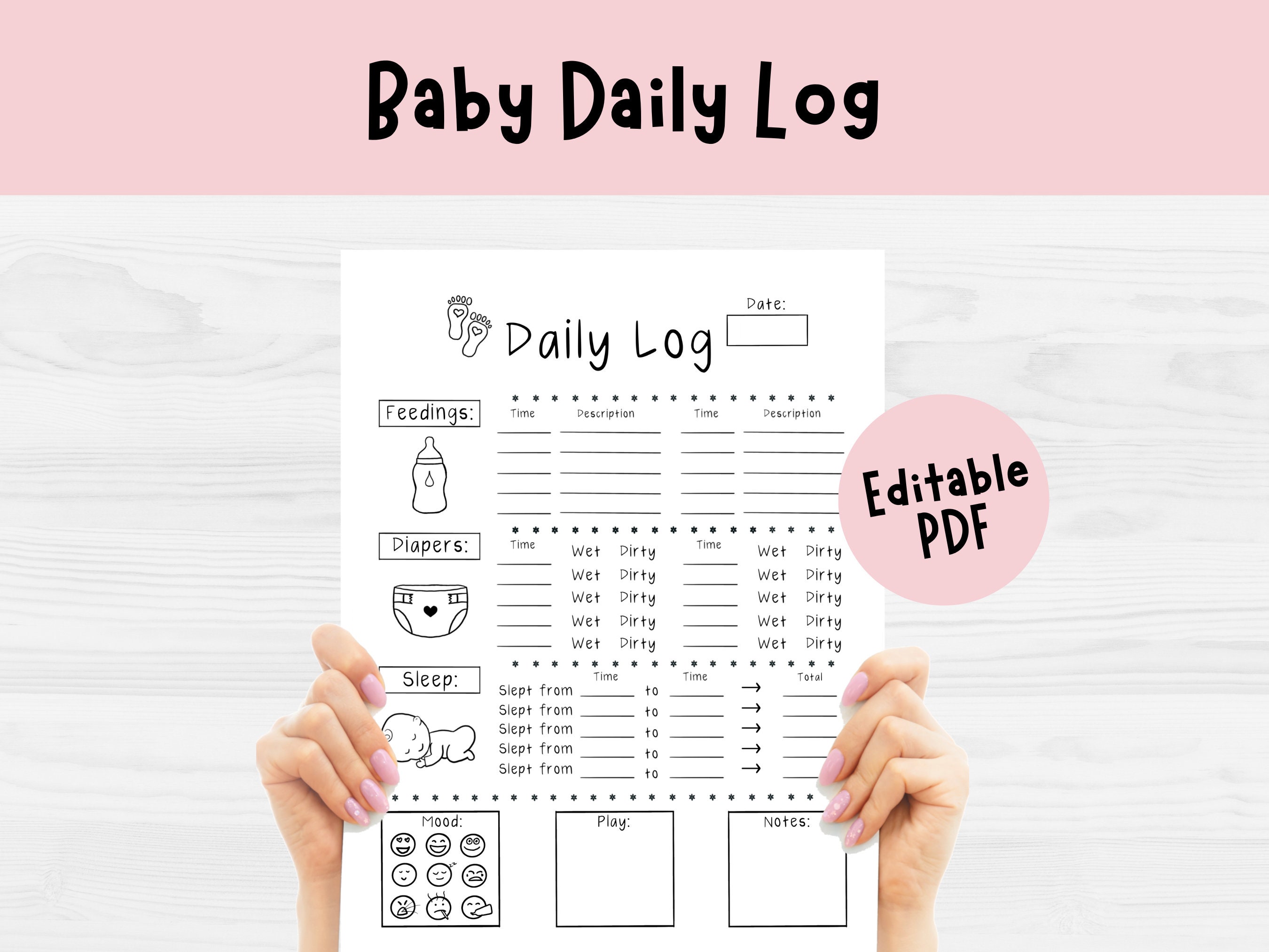 Baby Daily Log Template - Etsy