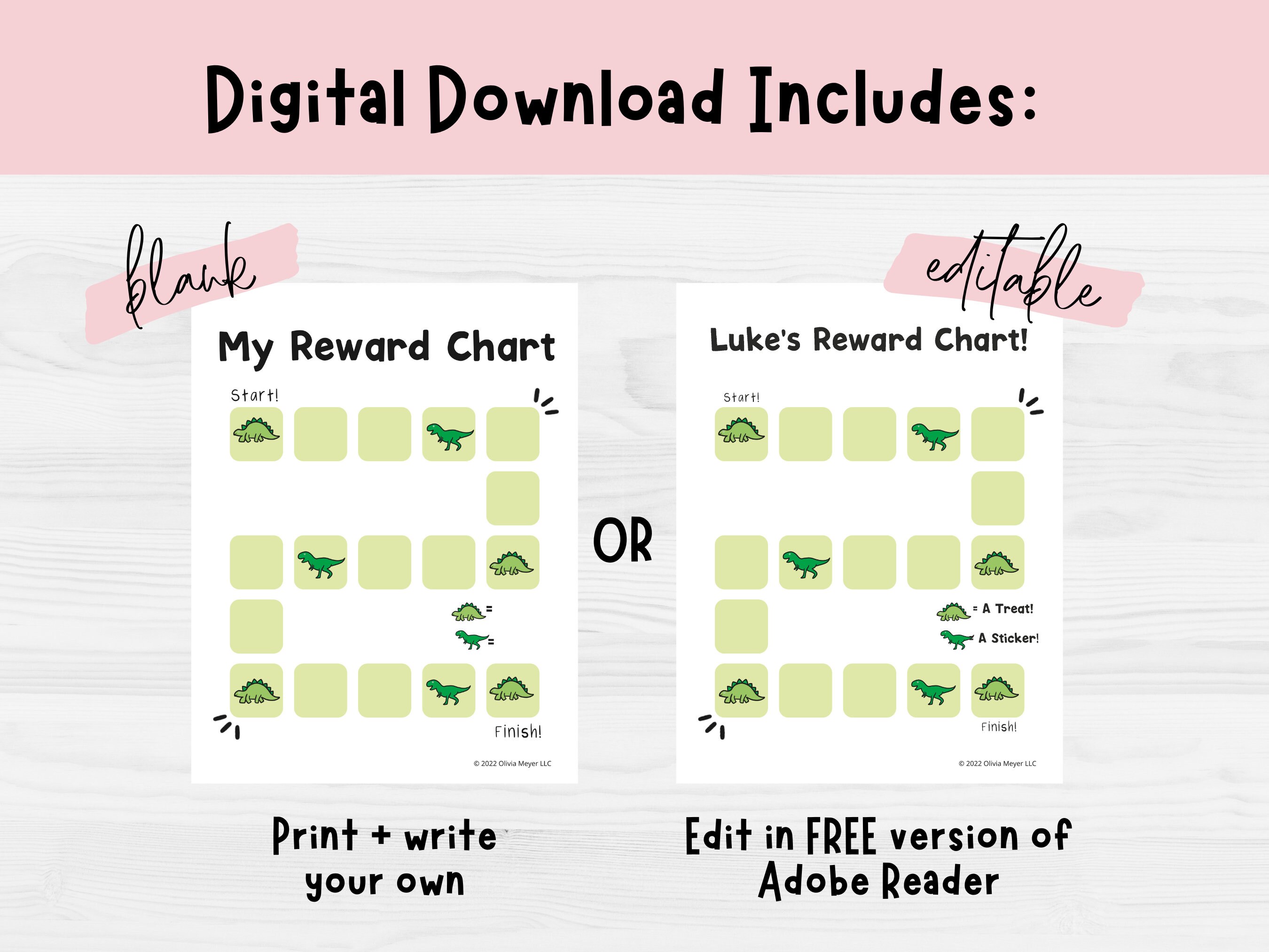 Dinosaur Reward Chart | Printable Reward Chart, Editable Reward Chart ...