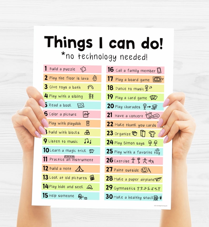 Play Inspiration Chart for Kids - Etsy