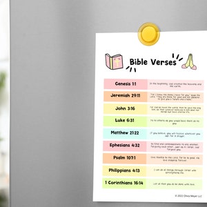 Bible Verses Chart for Kids - Etsy