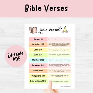 Bible Verses Chart for Kids - Etsy