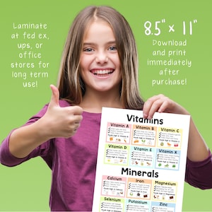 Nutrition Chart | Vitamins and Minerals | Kids Nutrition, Healthy Food ...