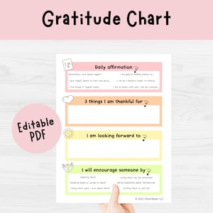 Gratitude Chart | Daily Schedule for Kids - Etsy