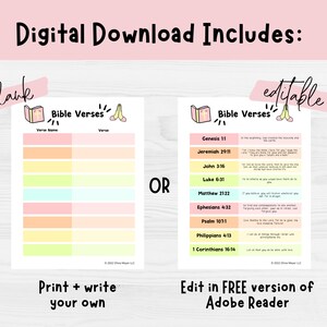 Bible Verses Chart for Kids - Etsy