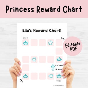 Princess Reward Chart | Children's Reward Chart, Potty Training Chart ...