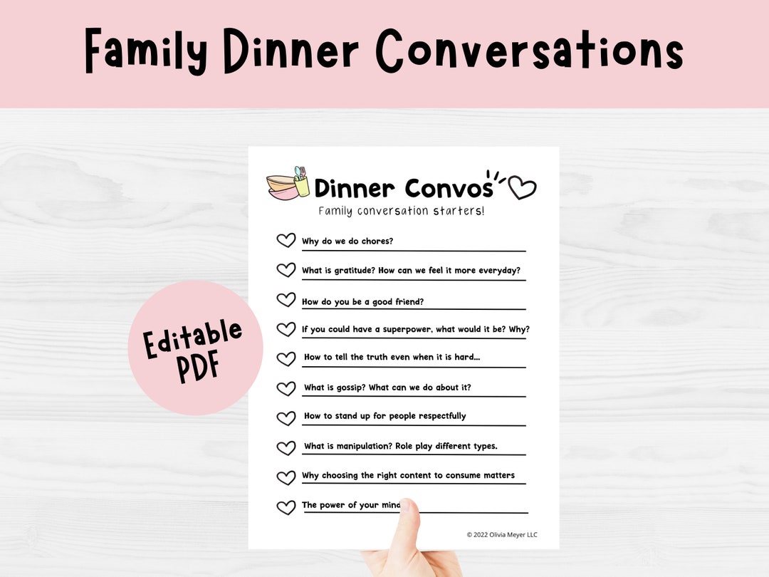 Family Dinner Conversations Chart - Etsy