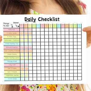 Daily Checklist Template Editable PDF - Etsy