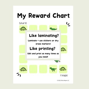 Dinosaur Reward Chart Printable Reward Chart, Editable Reward Chart - Etsy