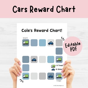 Cars and Trucks Reward Chart | Editable Printable (PDF) - Etsy