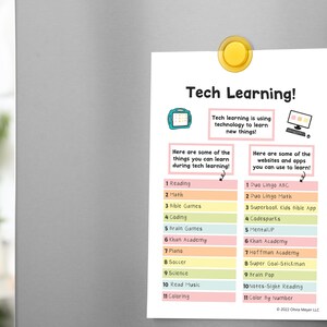 Educational Screen Time Ideas Chart for Kids - Etsy