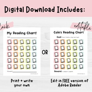 Reading Chart for Kids Reading Tracker, Reading Log for Kids - Etsy