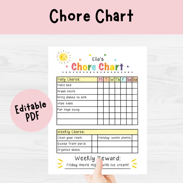 Acrylic Chore Chart - Etsy