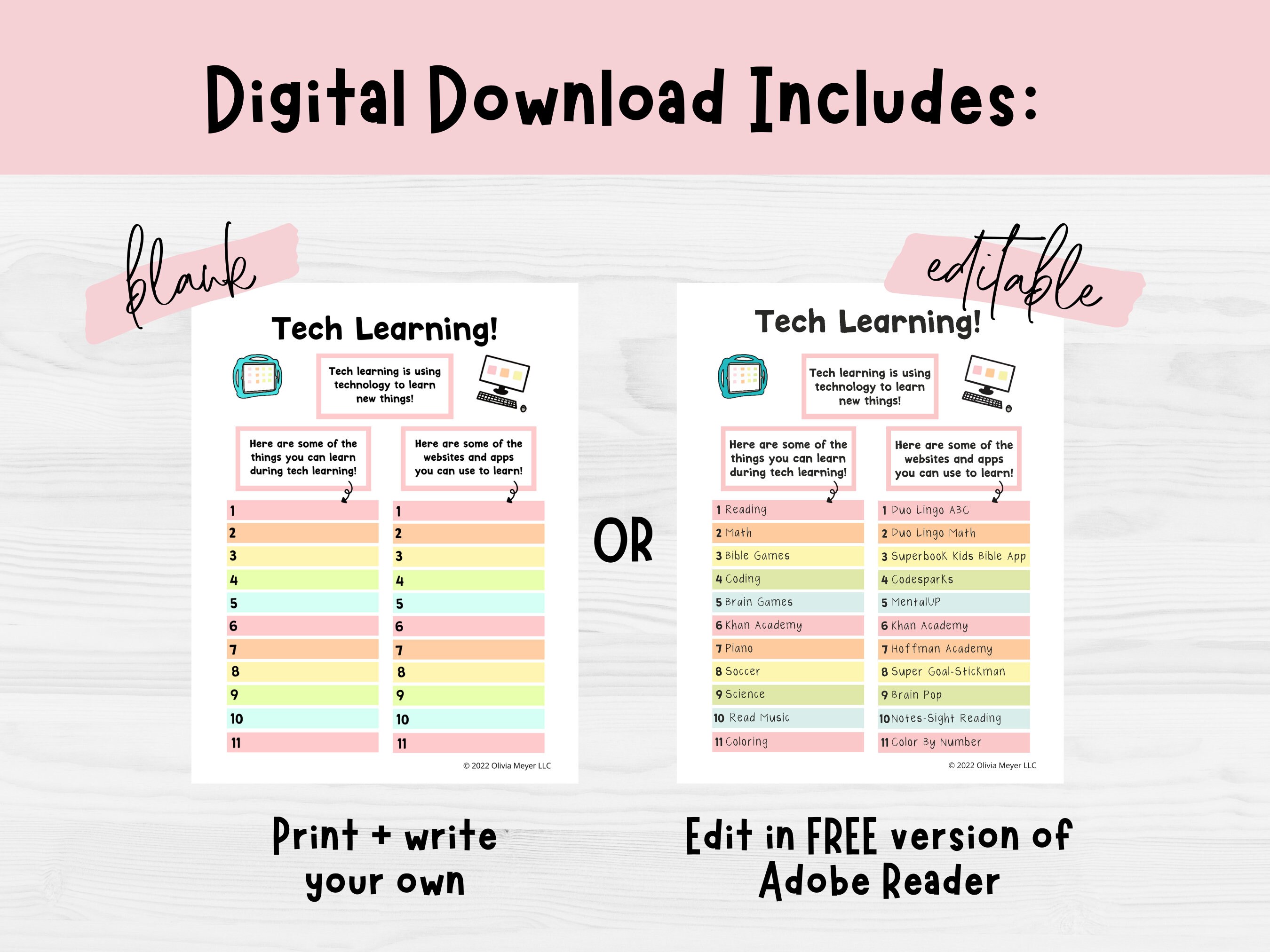 Educational Screen Time Ideas Chart for Kids - Etsy