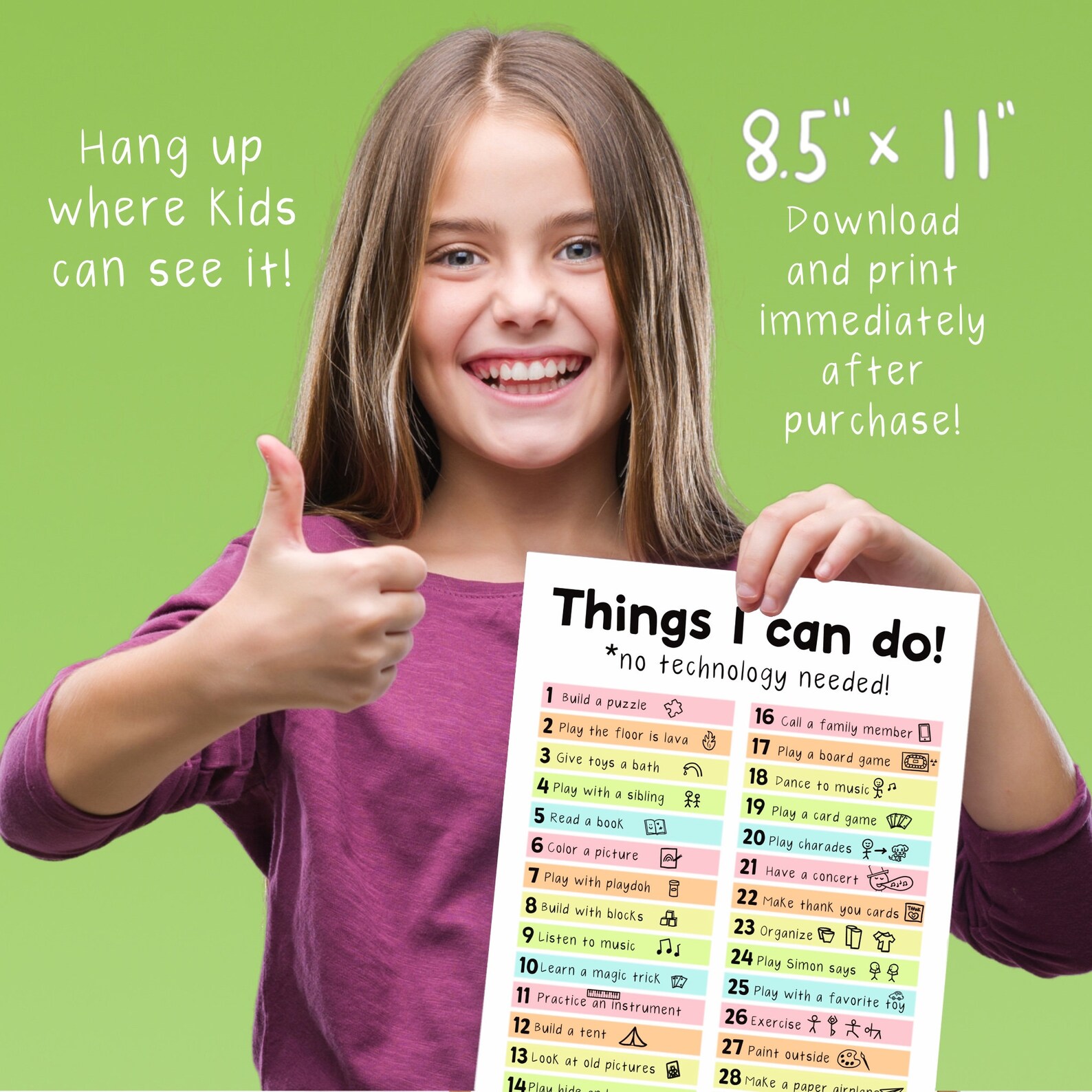 Play Inspiration Chart for Kids - Etsy