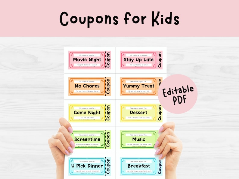 Reward Coupons for Kids Preteens Teens Birthday Coupons - Etsy