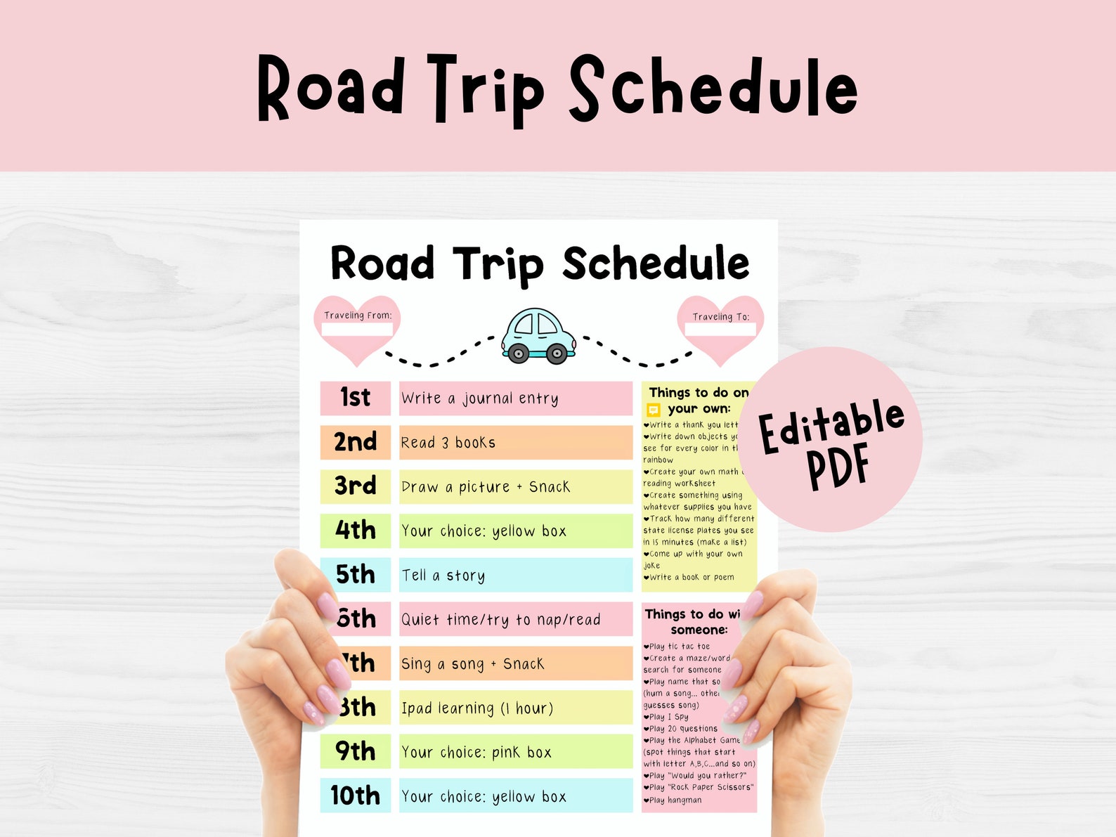 Road Trip Travel Activities for Kids Editable PDF - Etsy