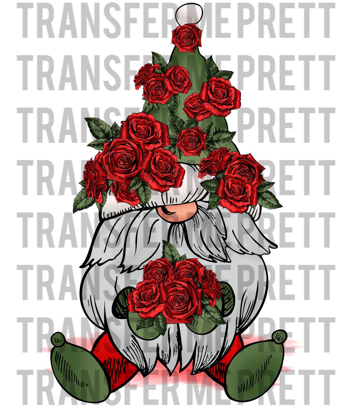 Gnome Roses Ready to Press Sublimation Transfer - Etsy