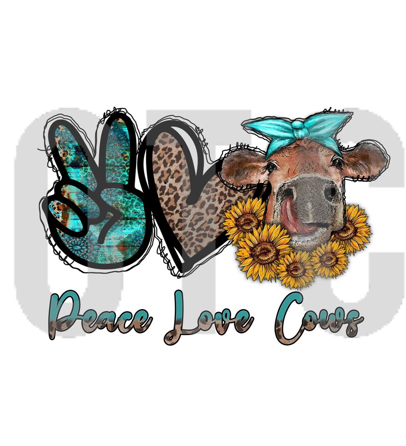 Peace Love Cows Ready to Press Sublimation Transfer - Etsy