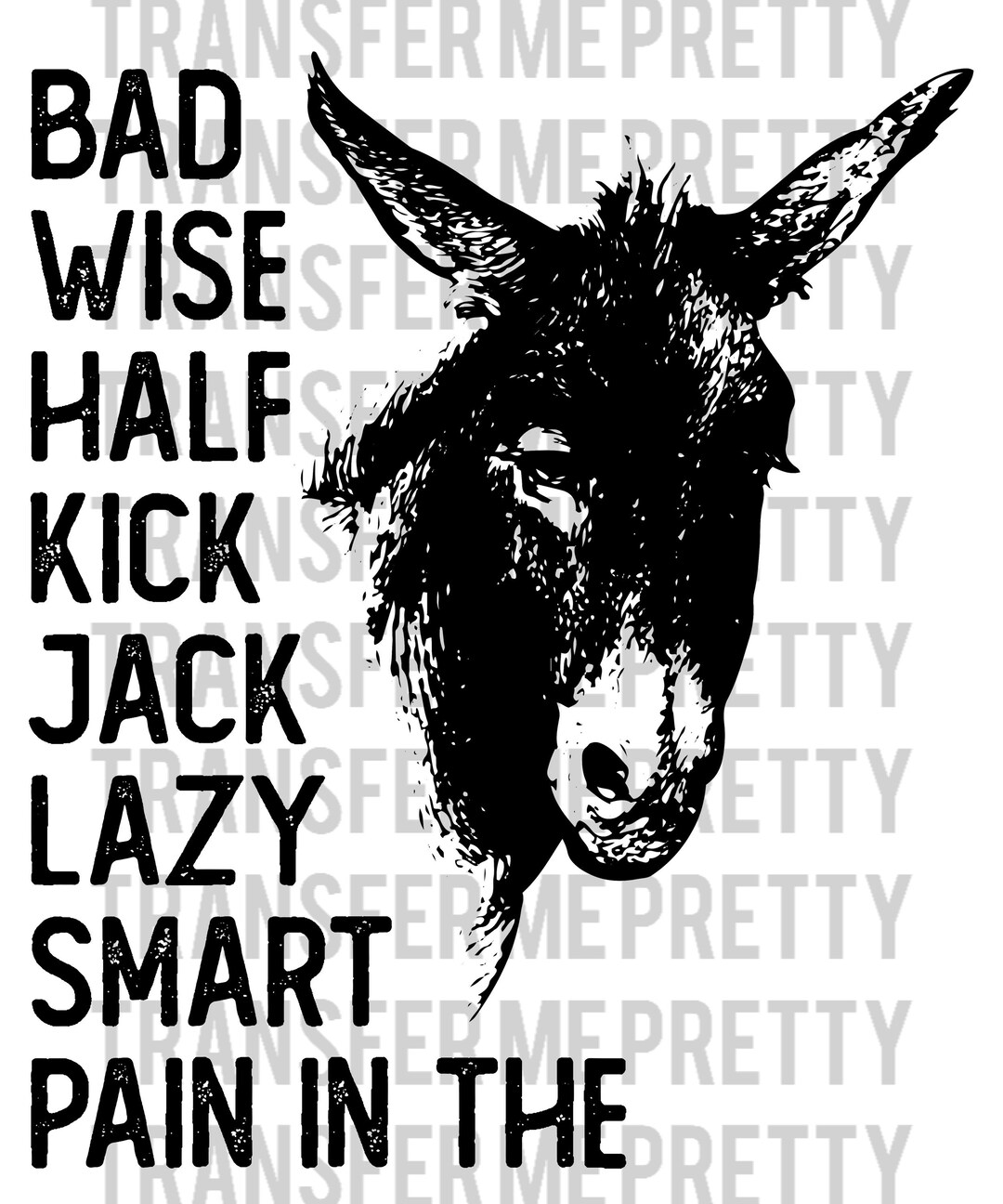 Bad Wise Donkey Ready to Press Sublimation Transfer - Etsy