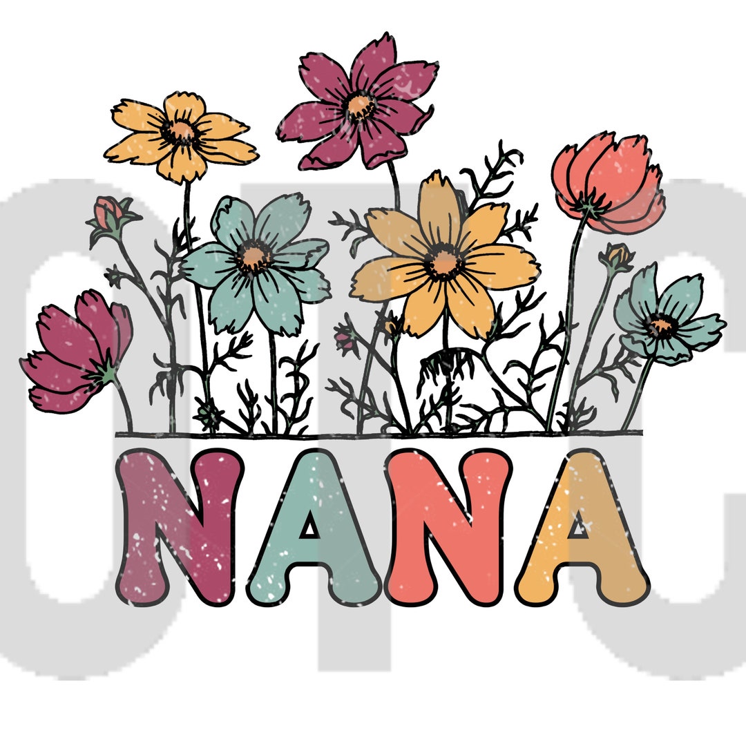 Nana / Flowers Ready to Press Sublimation Transfer - Etsy