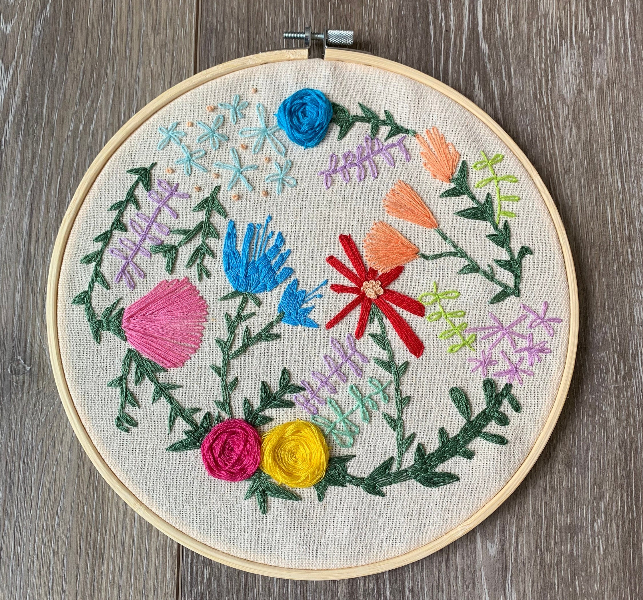 Handmade Colorful Embroidery Hoop - Etsy