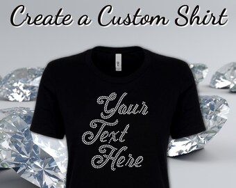 Custom Rhinestone Shirt - Etsy