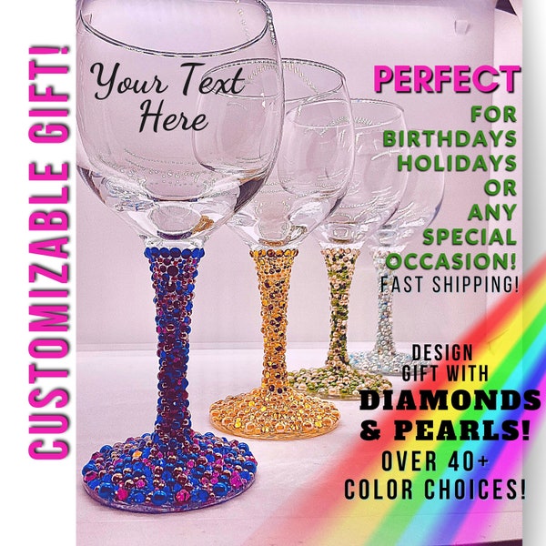 Bling Wine Stem Glasses - Etsy