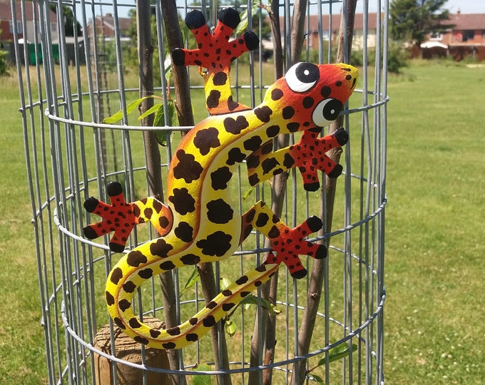 Metal Blue Lizard Wall Art Ornament Handmade in Haiti From Recycled Oil ...